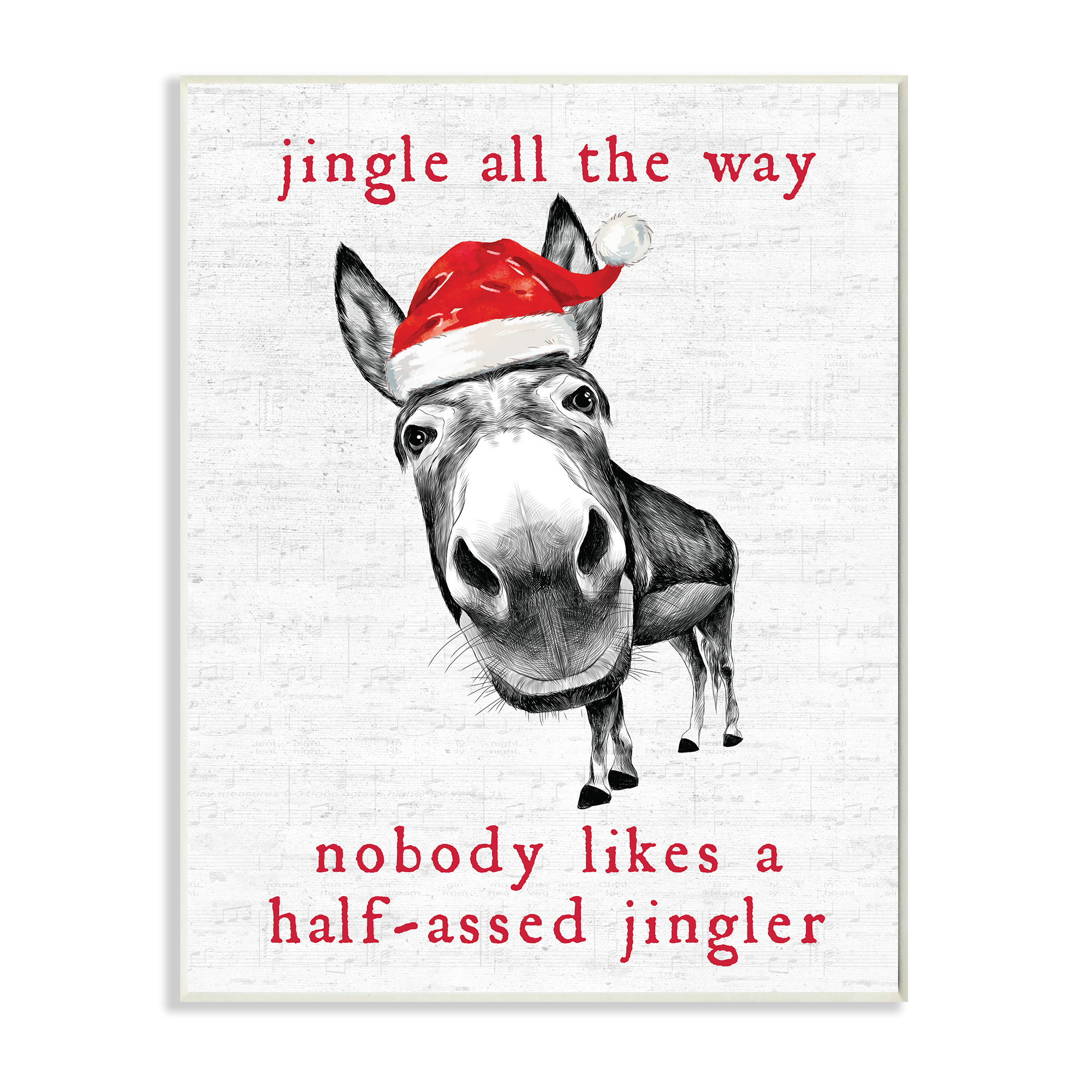 The Holiday Aisle® 'Jingle All the Way Quote Sassy Christmas Donkey' by Lettered and Lined ...